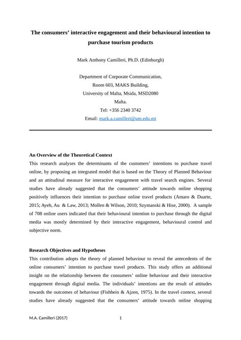 Pdf The Consumers Interactive Engagement And Their Behavioural