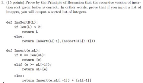 Solved Points Prove By The Principle Of Recursion Chegg