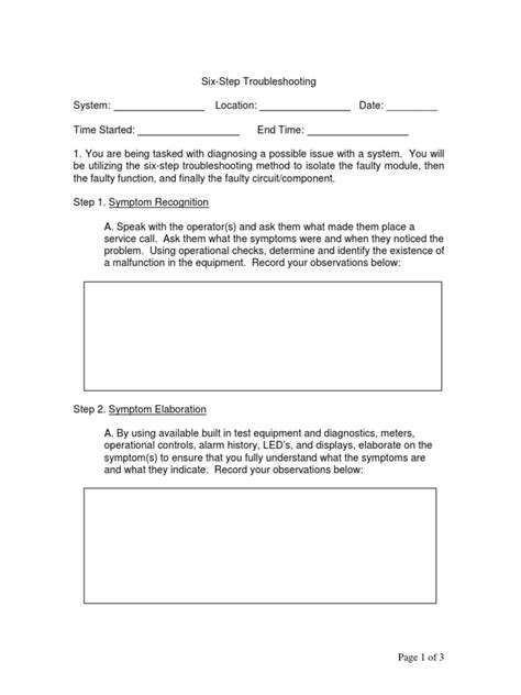 Six Step Troubleshooting Procedure Download Free Pdf