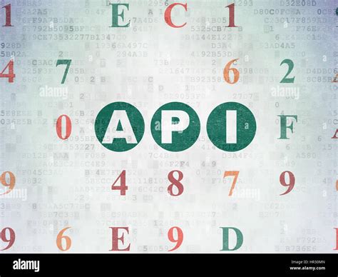 Programming Concept Api On Digital Data Paper Background Stock Photo
