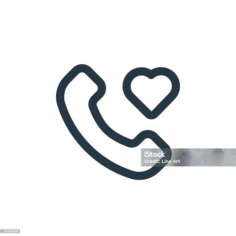 발렌타인 컨셉에서 아이콘 벡터를 호출합니다 호출 편집 가능한 스트로크의 얇은 선 그림입니다 웹 및 모바일 앱 로고 인쇄 미디어에 사용할 선형 기호를 호출합니다 고객에 대한