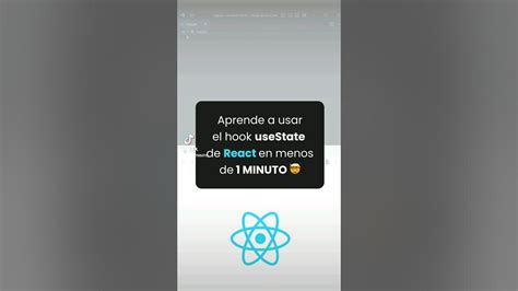 Aprende A Usar El Hook Usestate De React En Menos De 1 Minuto 🤯 Shorts Reactjs Hooks