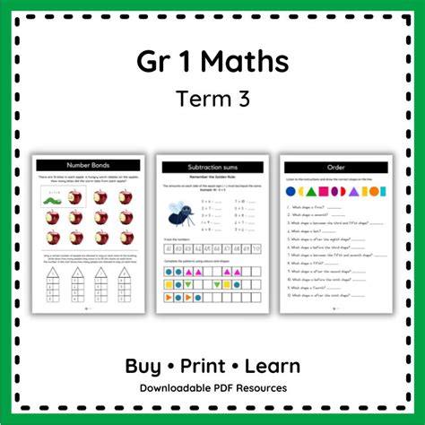 💥 Gr 1 Maths Term 3 💥 Buy The Early Learning Toolbox
