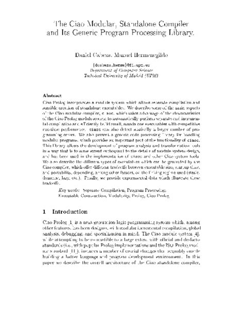Pdf The Ciao Module System A New Module System For Prolog