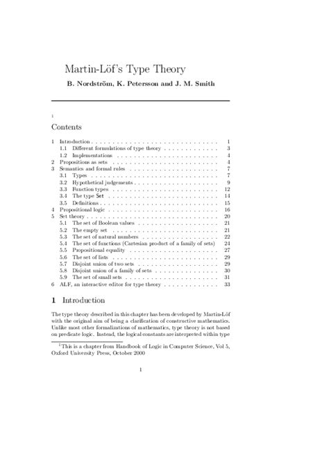 Pdf Martin Lofs Type Theory
