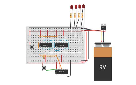 Circuit Design D Flip Flop Tinkercad