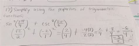 Solved Simplify Using The Properties Of Trigonometric Chegg