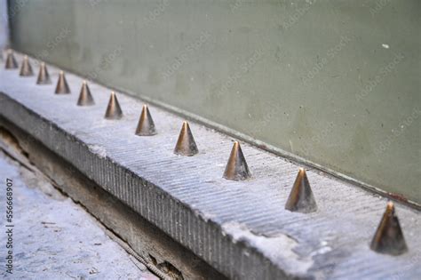 Hostile Architecture Metal Spikes Designed To Prevent Homeless People To Sleep In Public Places