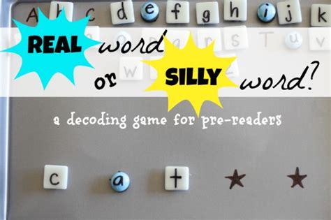Real Word Or Silly Word Decoding Game For Pre Readers I Can Teach