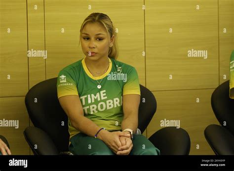 Portrait Of Flavia Saraiva Brazilian Artistic Gymnastics Athlete Bronze Medal Winner At Paris