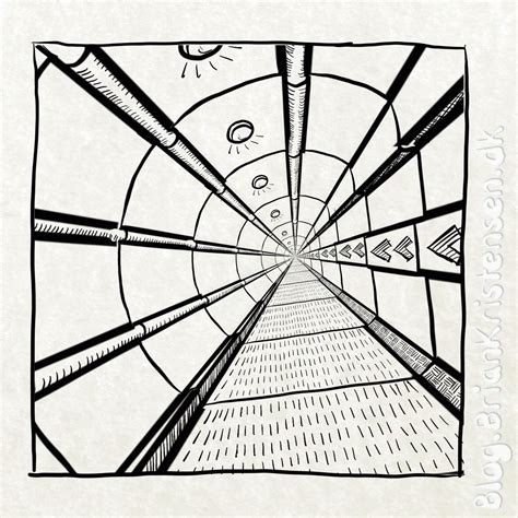 How To Draw A Space Tunnel In Perspective