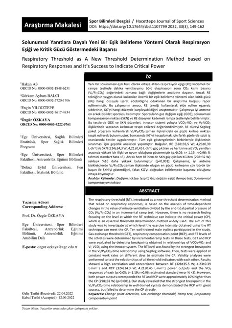 Pdf Respiratory Threshold As A New Threshold Determination Method