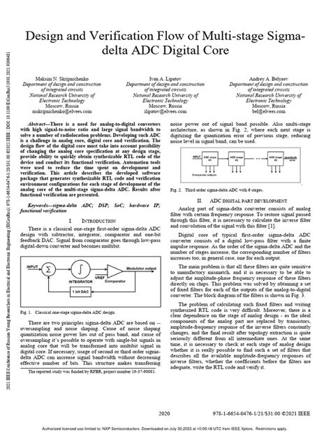 design and verification flow of multi stage sigma delta adc digital core pdf analog to