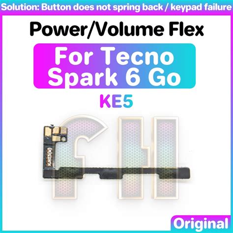 用於 Tecno Spark 6 Go Ke5 開關開關鍵靜音按鈕帶狀排線的電源音量按鈕柔性 蝦皮購物