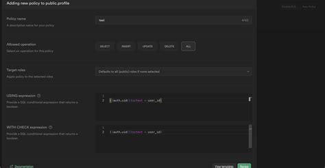supabase policy auth with fultterflow · issue 1712 · flutterflow flutterflow issues · github