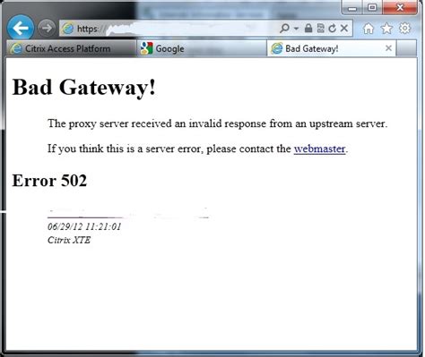 The Proxy Server Received An Invalid Response From The Upstream Server Oasysadmin