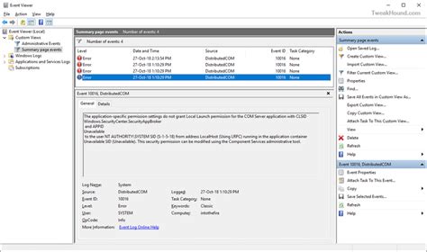 Windows 10 DistributedCOM 10016 Error TweakHound