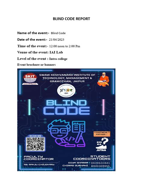 Blind Code Report Pdf