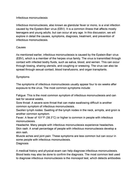 Infectious Mononucleosis Infectious Mononucleosis Infectious Mononucleosis Also Known As