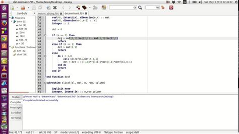 Fortran Programming Tutorials Revised 038 Determinant Using
