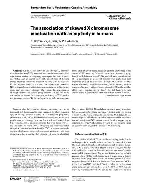 Pdf The Association Of Skewed X Chromosome Inactivation With Aneuploidy In Humans