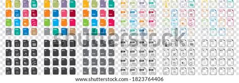 Set File Icons Isolated Vector Stock Vector Royalty Free 1823764406 Shutterstock