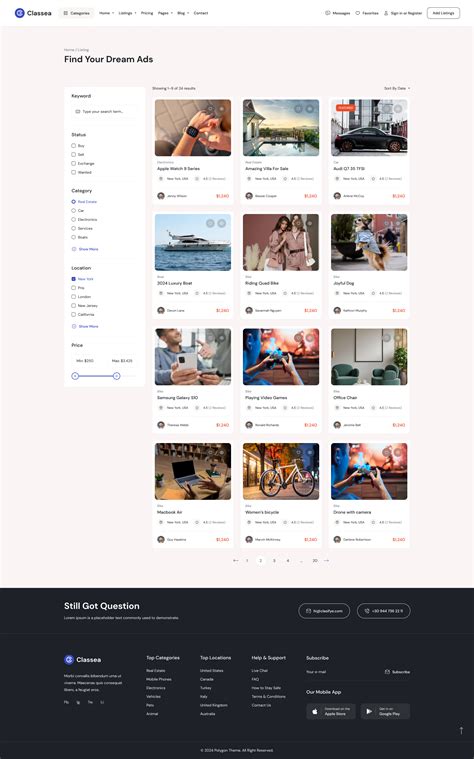 Classea Classified Ads Listing Figma Template By PolygonTheme ThemeForest