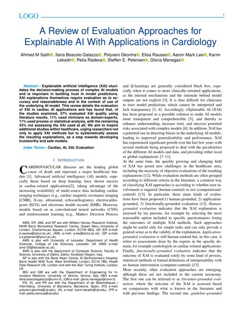 Pdf A Review Of Evaluation Approaches For Explainable Ai With Applications In Cardiology