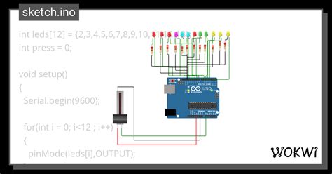 저항의 크기에 따른 LED bal 2 Wokwi ESP32 STM32 Arduino Simulator