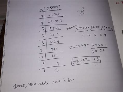 Find The Cube Root Of 250047 By Prime Factorisation Metjod