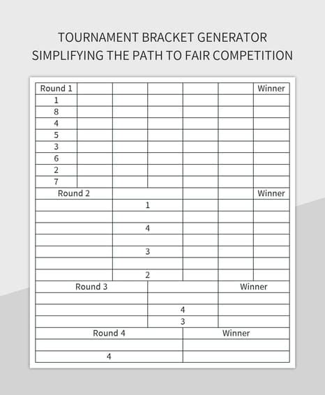 Free Tournament Bracket Templates For Google Sheets And Microsoft Excel Slidesdocs