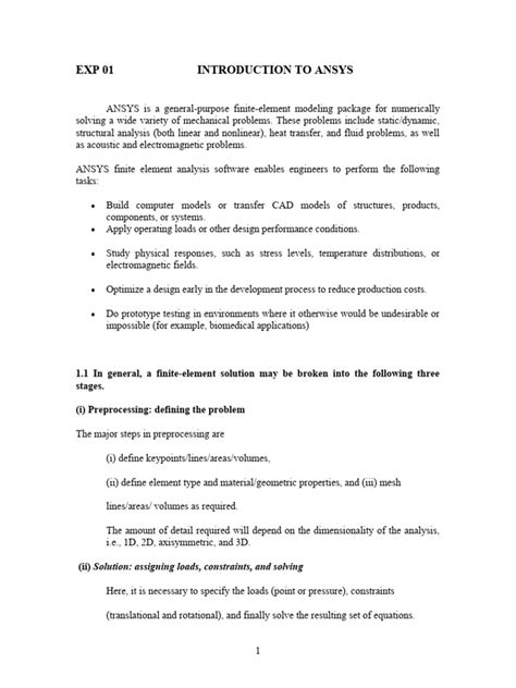 Ansys 1 Pdf Finite Element Method Window Computing