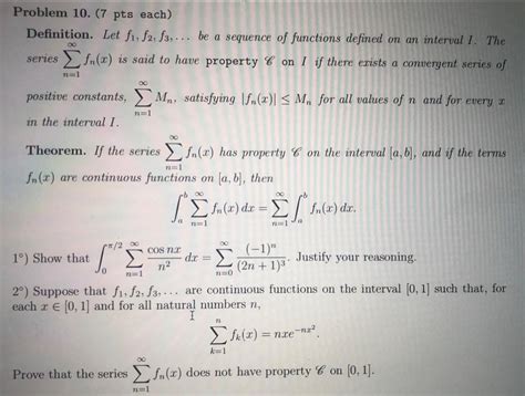 Solved Problem Pts Each Definition Let Fi F F Chegg