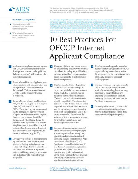 PDF Best Practices For OFCCP Internet Applicant Practices DOKUMEN TIPS
