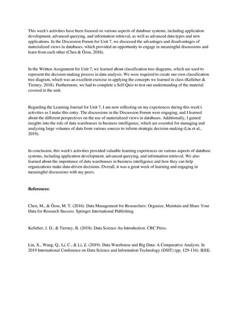 LJ UNIT 7 Learning Journal Unit 7 This Week S Activities Have Been Focused On Various