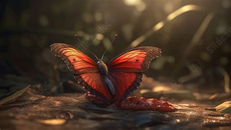 무료 식물 숲 화려한 나비 클로즈업 사진 광고 Ppt 배경 Slidesdocs