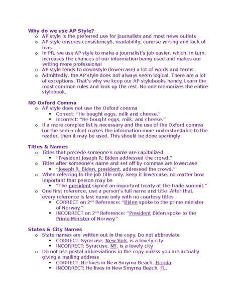 AP Style Why Do We Use AP Style O AP Style Is The Preferred Use For Journalists And Most News