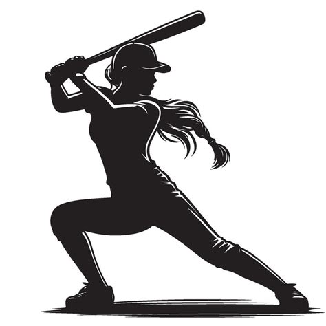 Silhouette Of A Softball Player 47446911 Vector Art At Vecteezy