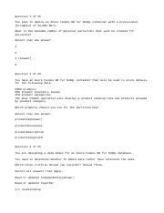 20022023 28 Txt Question 1 Of 25 You Plan To Deploy An Azure Cosmos