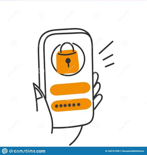 Hand Drawn Doodle Access Authentication Illustration Concept Stock Vector Illustration Of