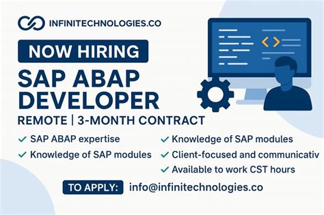 Sapabap Remotejobs Contractopportunity Cst Sapdeveloper Infinite Technologies Llc