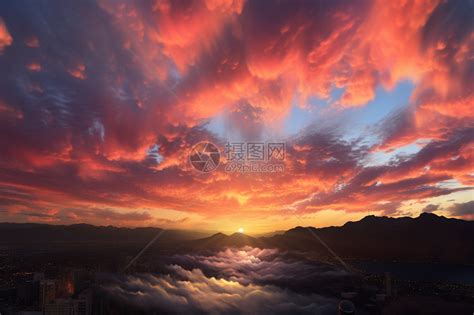 夕阳余晖下的风景高清图片下载 正版图片600488056 摄图网