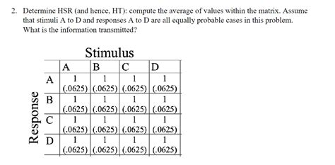 Solved Determine HSR And Hence HT Compute The Average Of Chegg