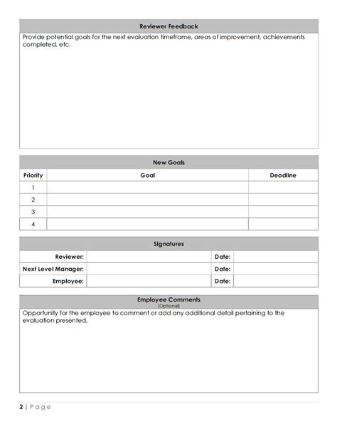 MS Word Employee Performance Evaluation Template Etsy