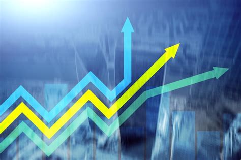 금융 성장 화살표 그래프 투자 및 거래 개념 프리미엄 사진