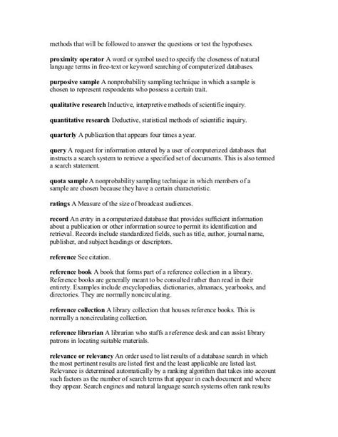 Research Glossary