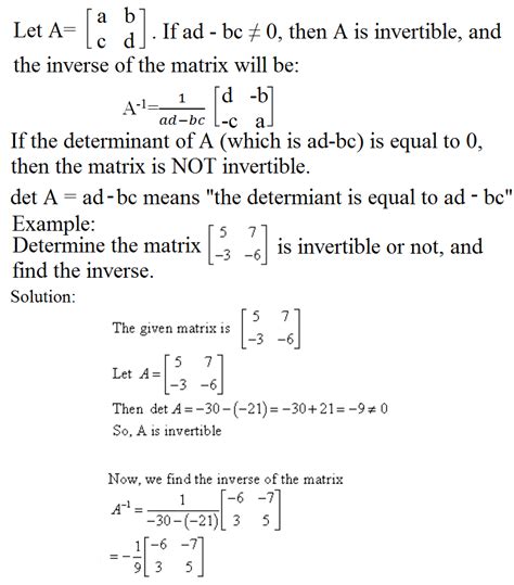 How To Determine If A Matrix Is Invertible Or Not At Home Tutoring Services®