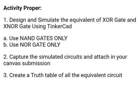 Solved 1 Design And Simulate The Equivalent Of Xor Gate And