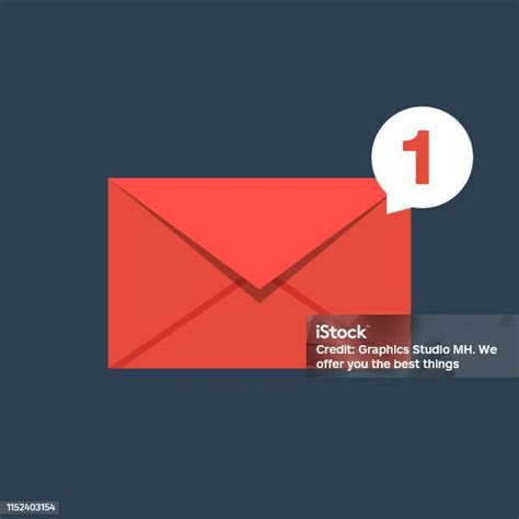 전자 메일 알림의 개념입니다 문자를 빨간색으로 덮습니다 플랫 스타일입니다 벡터 일러스트 아이콘 개념에 대한 스톡 벡터 아트 및 기타 이미지 Istock