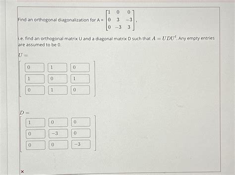solved find an orthogonal diagonalization for